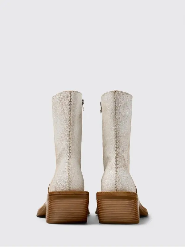 Camper Zip-up Ankle Boots - White