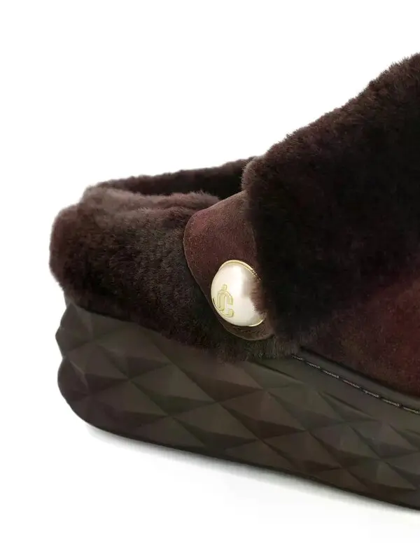 JIMMY CHOO Diamond Maxi Mules - Brown