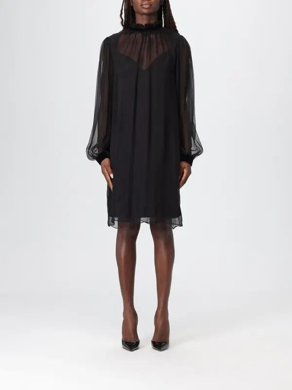 Nina Ricci Sheer High Neck Dress