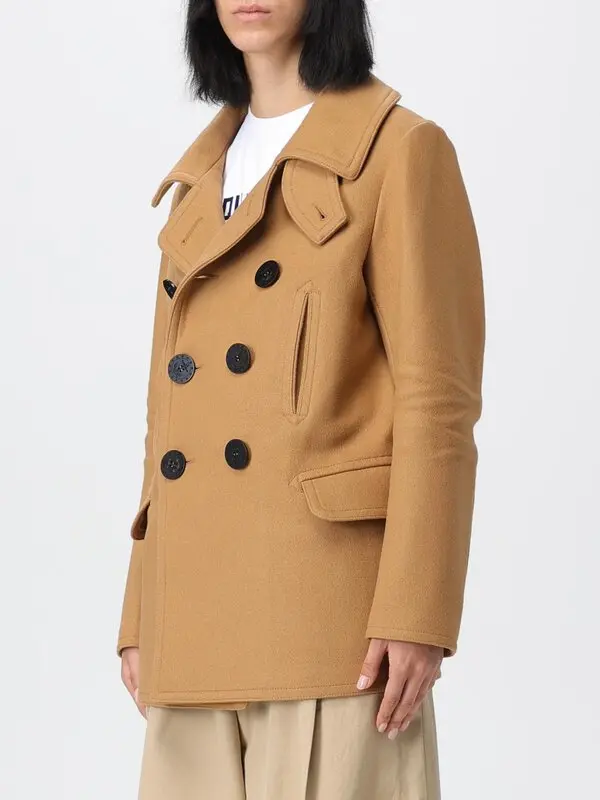 Dsquared2 Double-breasted Coat With Stand Collar - Brown