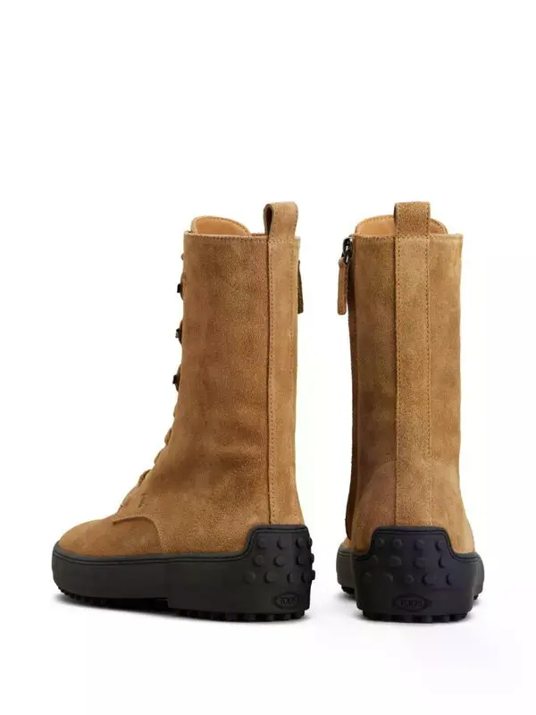 TOD'S Suede Combat Boots - Neutrals