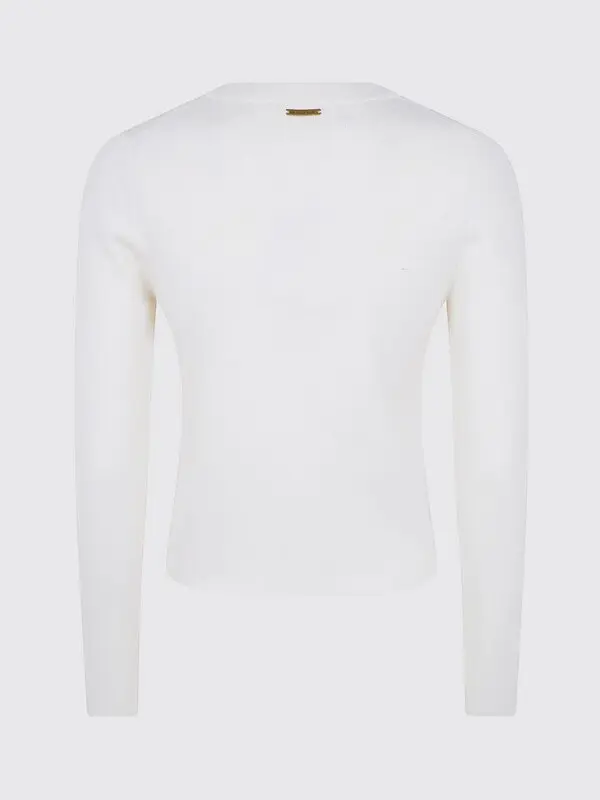 Michael Kors Merino Wool-blend Crewneck Cardigan - White
