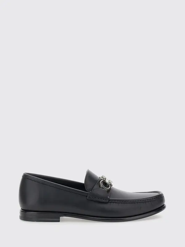 FERRAGAMO Calfskin Penny Loafers With Gancini Logo