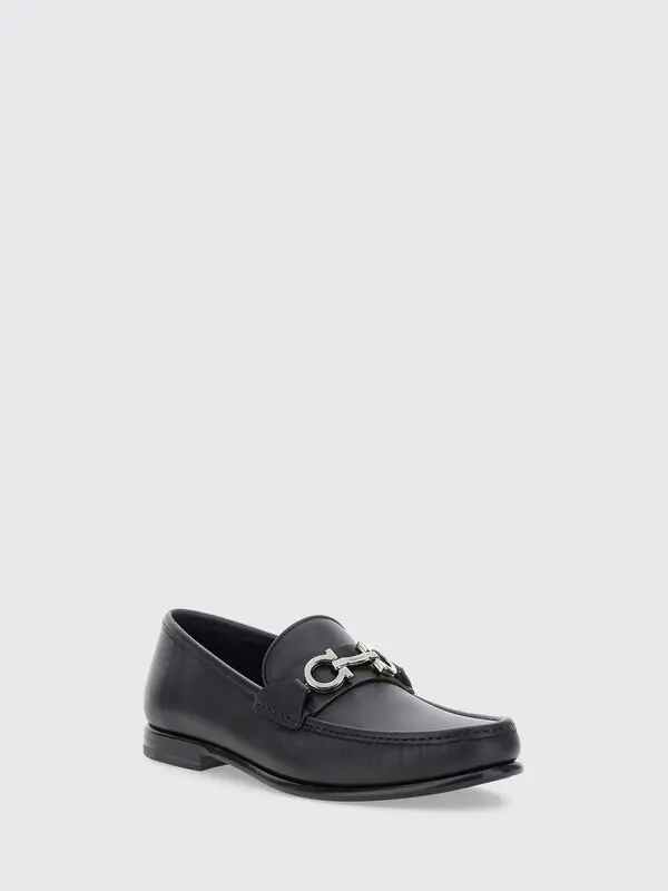FERRAGAMO Calfskin Penny Loafers With Gancini Logo