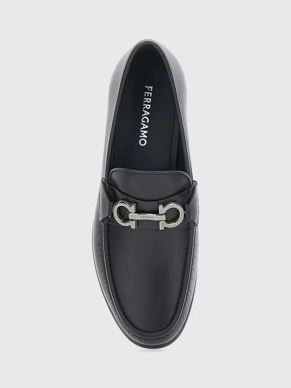 FERRAGAMO Calfskin Penny Loafers With Gancini Logo