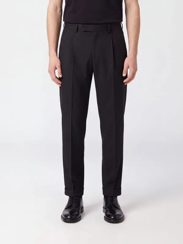 PT TORINO Pleated Slim Fit Trousers - Dark