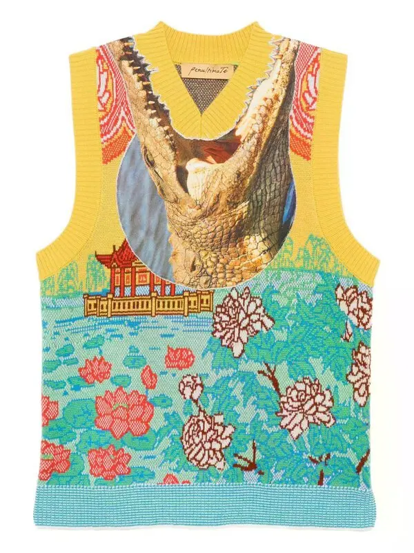 PENULTIMATE Graphic-print Vest