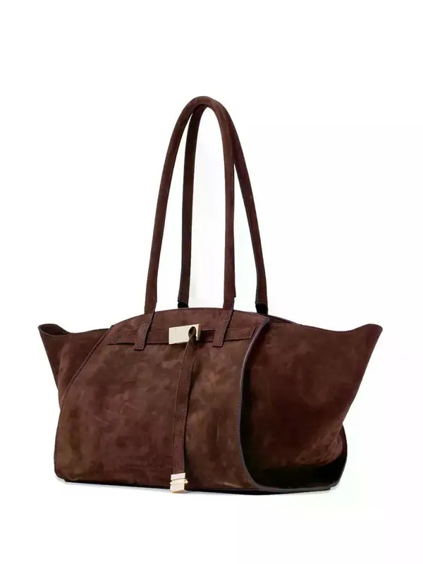 Benedetta Bruzziches Suede Shoulder Bag With Clasp - Brown
