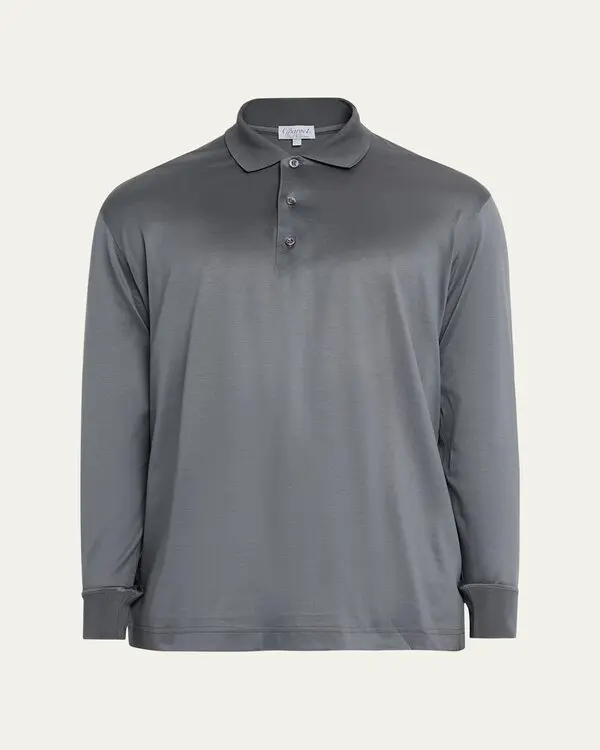 Charvet Cotton Jersey Long-sleeve Polo Shirt