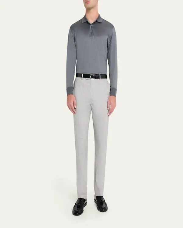 Charvet Cotton Jersey Long-sleeve Polo Shirt