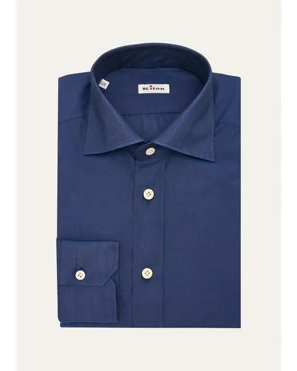 Kiton Cotton Point-collar Dress Shirt