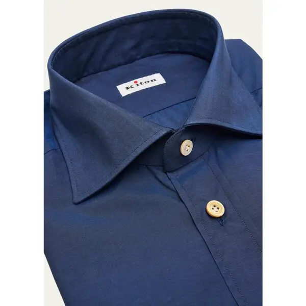Kiton Cotton Point-collar Dress Shirt