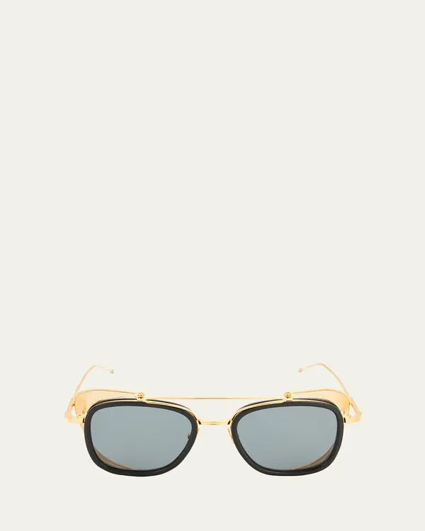 Thom Browne Rectangle Sunglasses With Side Shields - Black