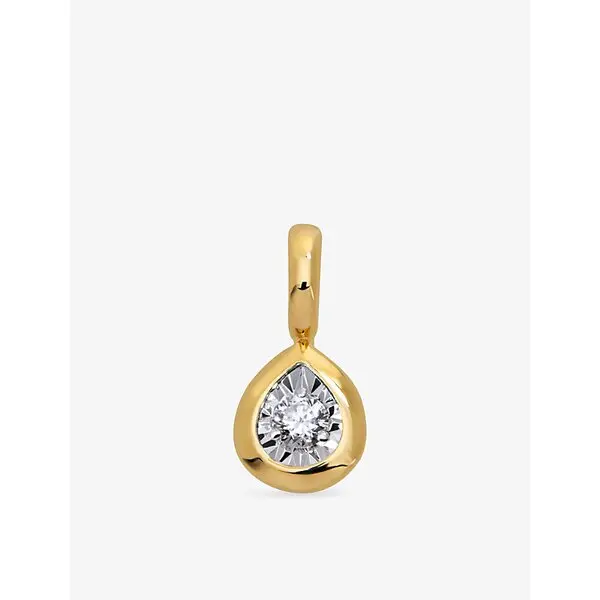 Monica Vinader Pear Solitaire 18ct Yellow Vermeil And Lab Grown Diamond Pendant - Gold