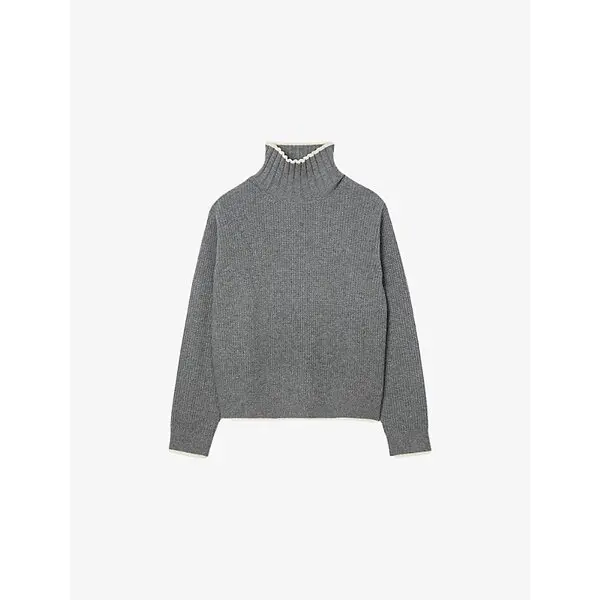 Sandro Ribbed Wool And Cashmere-blend Jumper
