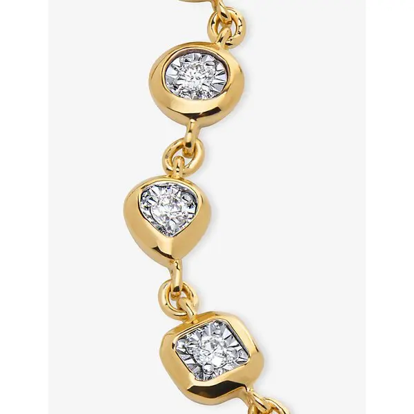 Monica Vinader 18ct Yellow Vermeil 0.5ct Lab-grown Diamond Cluster Necklace - Gold