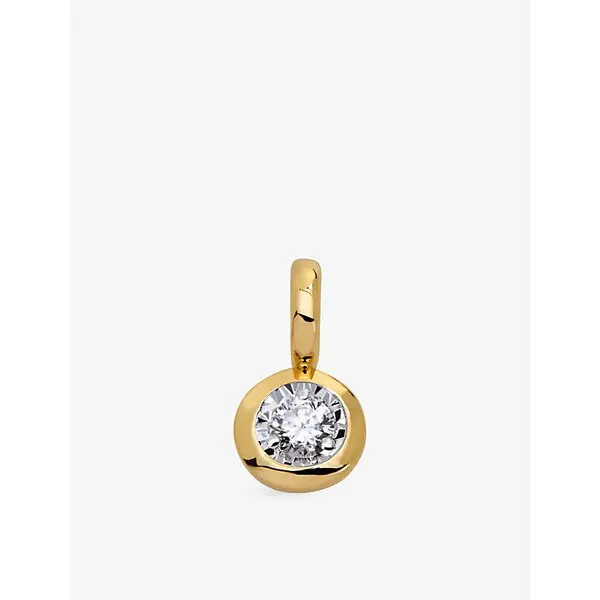 Monica Vinader Round Solitaire Diamond Pendant - Gold
