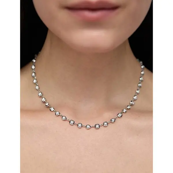 Monica Vinader Bezel Cluster Necklace - Silver