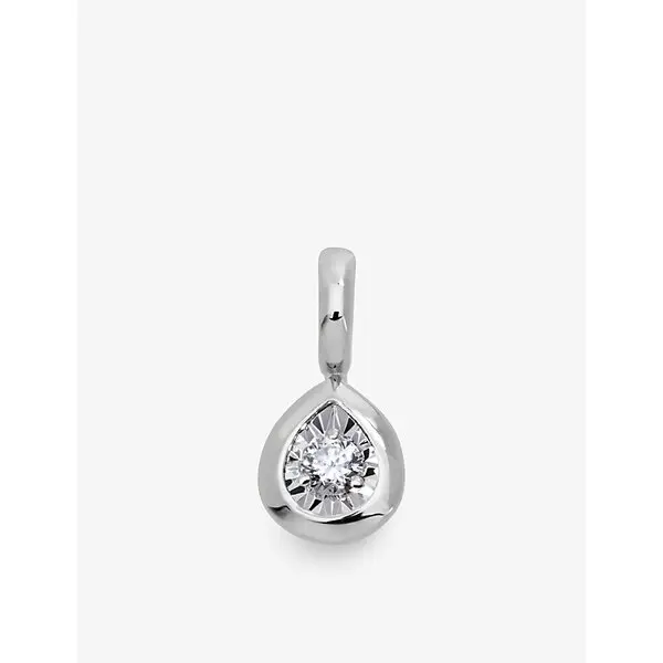 Monica Vinader Pear Solitaire Lab Grown Diamond Pendant - Silver