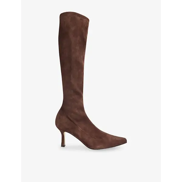 Whistles Hera Stretch Suede Knee-high Boots - Brown