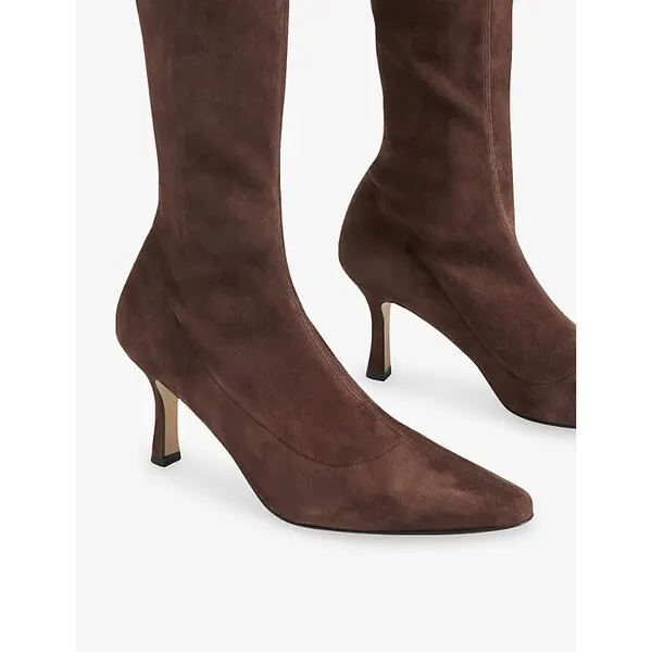 Whistles Hera Stretch Suede Knee-high Boots - Brown
