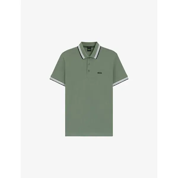 BOSS Paddy Cotton-piqué Polo Shirt - Open Green