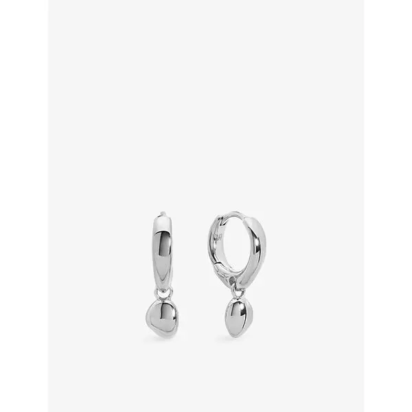 Monica Vinader Nura Drop Huggie Earrings - Silver