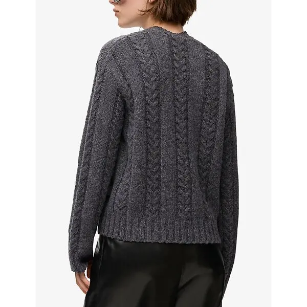 Loewe Keyhole Cable-knit Wool Jumper - Grey
