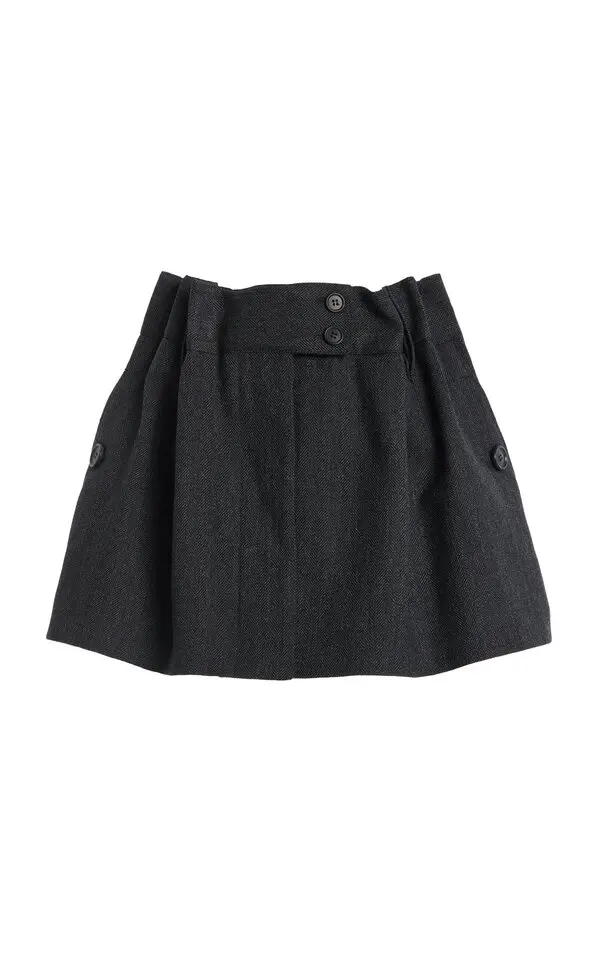 Prada Herringbone Cotton Mini Skirt