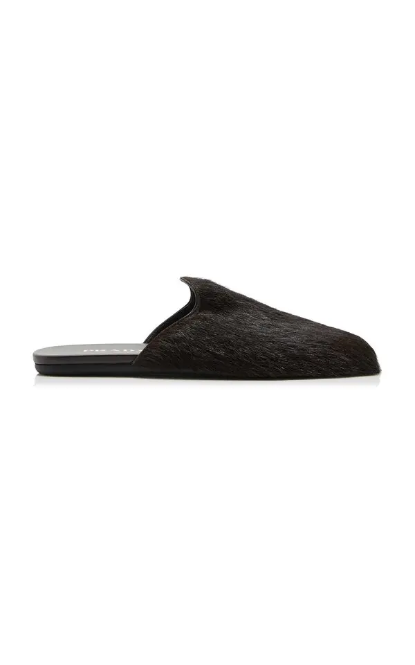 Prada Pony Hair Mules - Brown