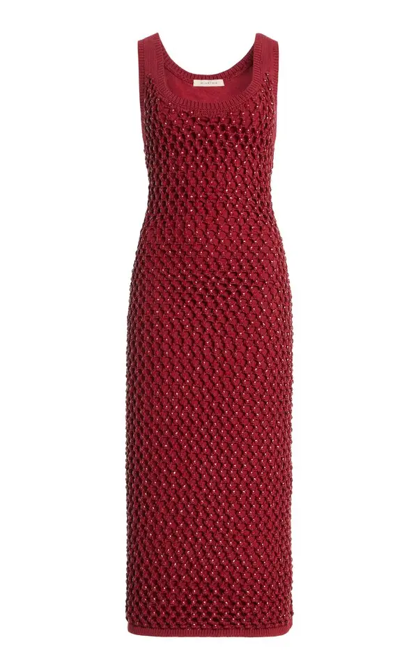 DIOTIMA Crystal-embellished Knit Midi Dress - Red