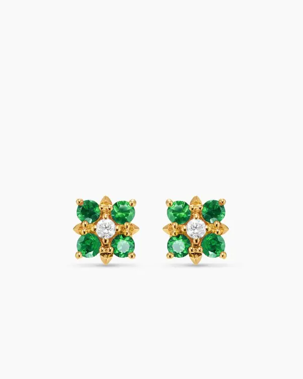 David Yurman Petite Modern Renaissance Stud Earrings - Emerald