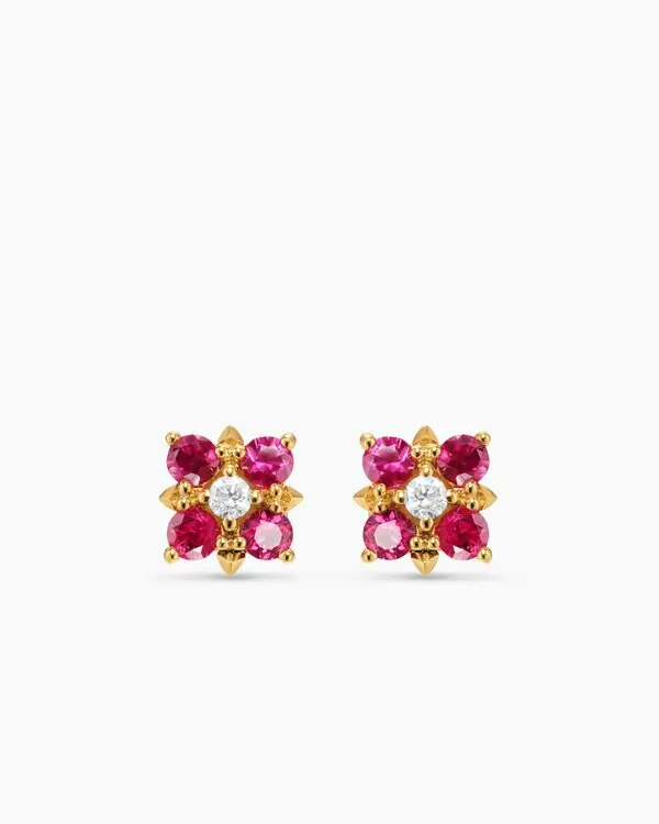 David Yurman Petite Modern Renaissance Stud Earrings - Ruby