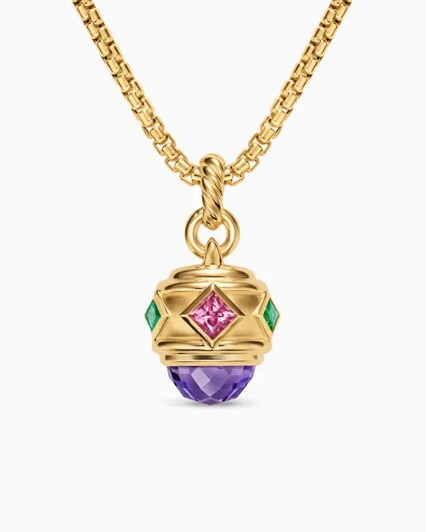 David Yurman Renaissance Amulet In 18k Yellow Gold - Amethyst