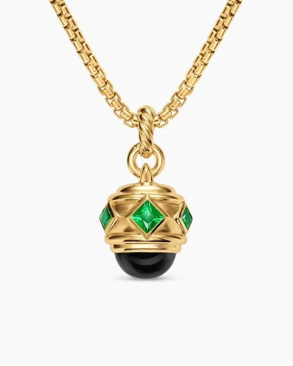 David Yurman Renaissance Amulet In 18k Yellow Gold - Black Onyx
