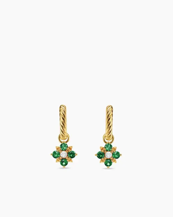 David Yurman Petite Modern Renaissance Color Drop Earrings - Emerald