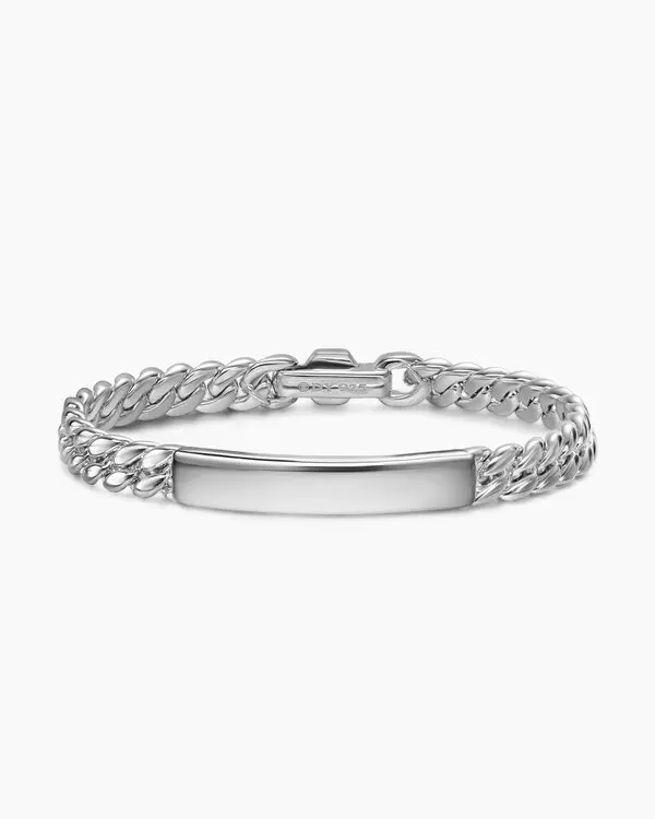 David Yurman Curb Chain Id Bracelet - All Sterling Silver