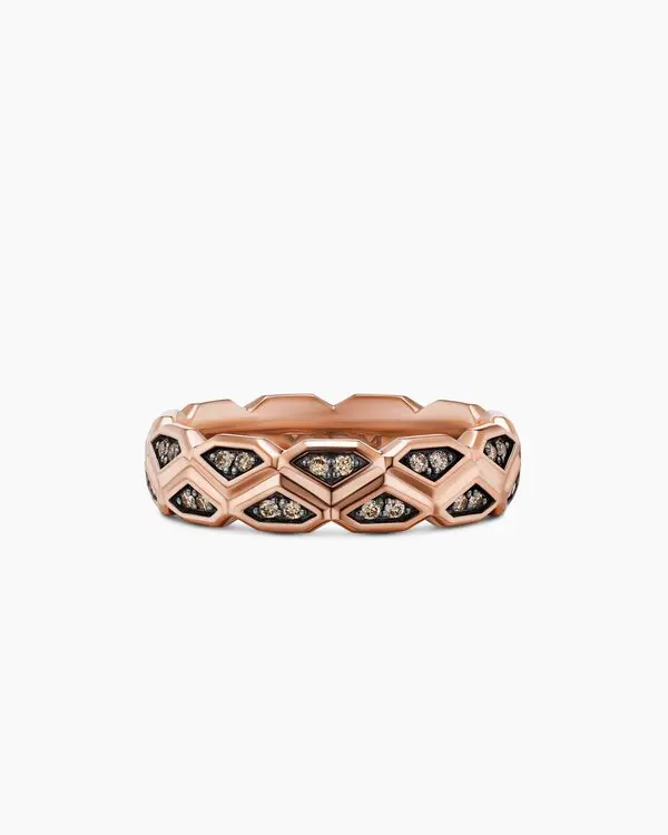 David Yurman Hex Band Ring With Cognac Diamonds - Cognac Diamond
