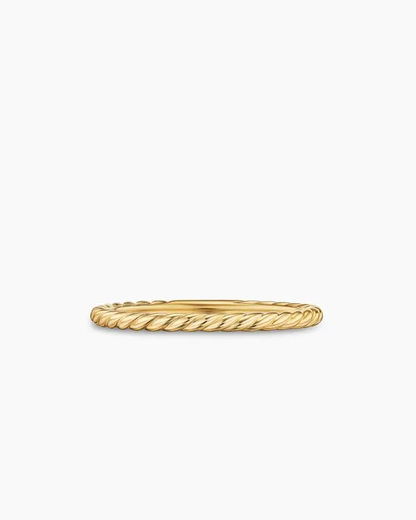 David Yurman Cable Band Ring - All 18k Yellow Gold