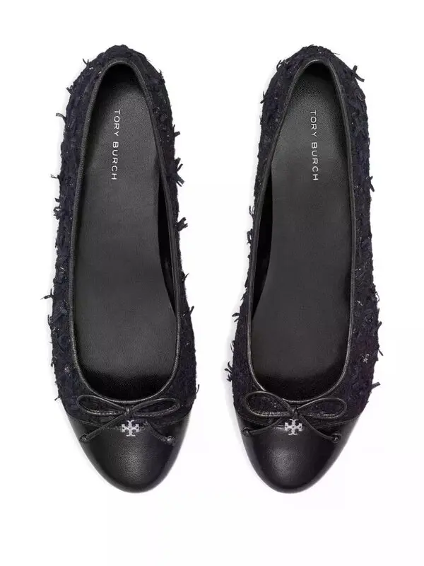 Tory Burch Tweed Cap-toe Ballet Flats