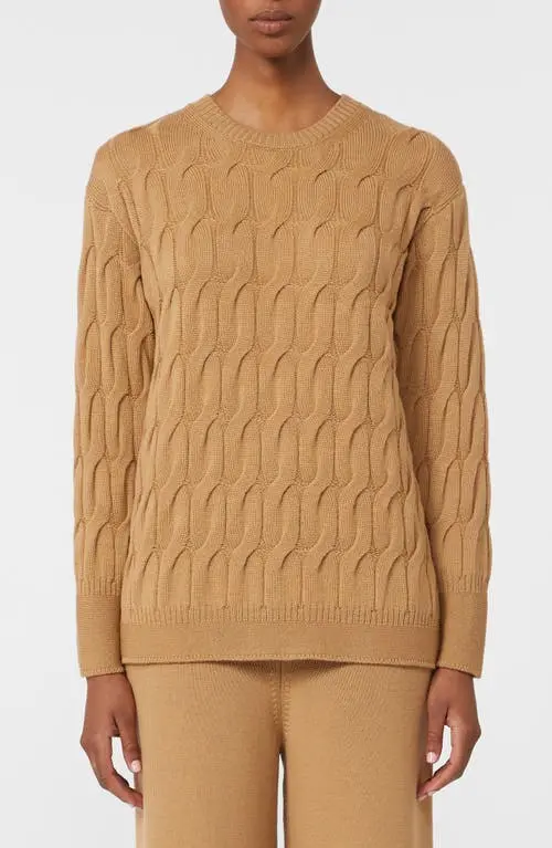 MM BY MAX MARA Cable Stitch Virgin Wool Sweater