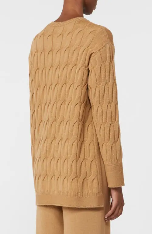 MM BY MAX MARA Cable Stitch Virgin Wool Sweater