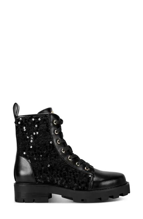 Karl Lagerfeld Paris Marlee Combat Boot - Black