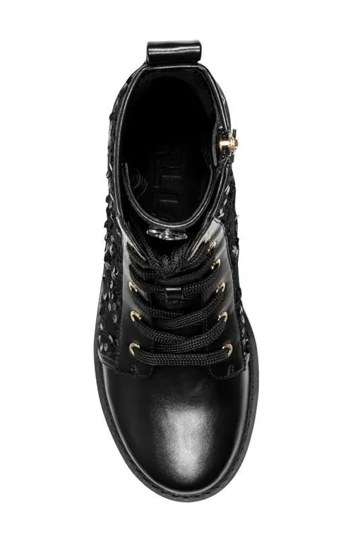 Karl Lagerfeld Paris Marlee Combat Boot - Black