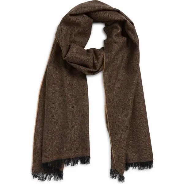 Canali Textured Cashmere Scarf - Brown
