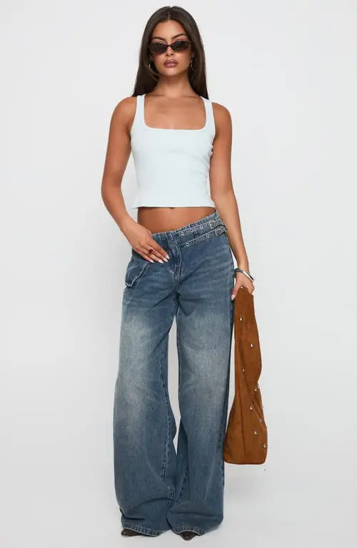 Princess Polly Platrow Wide Leg Cargo Jeans