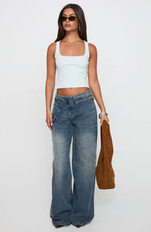 Princess Polly Platrow Wide Leg Cargo Jeans