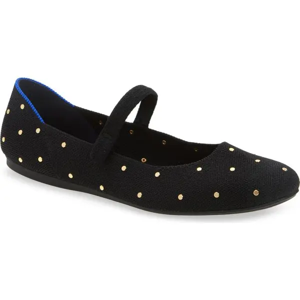 Rothy's The Square Mary Jane Flat - Studded Black