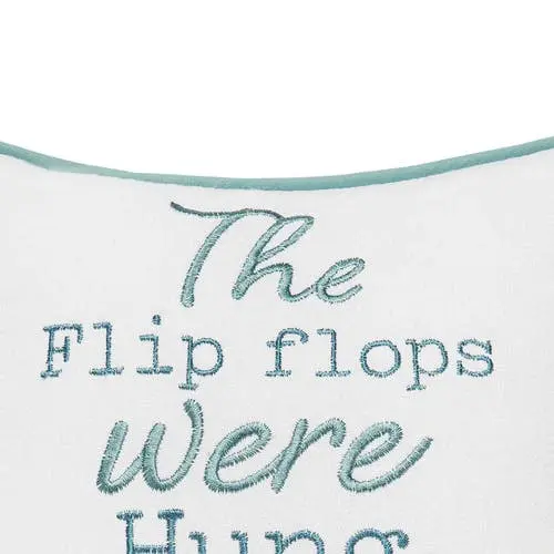 C&F HOME Flip Flops Were Hung" Sandals Cotton Blend Mini Accent Pillow 10" X 10