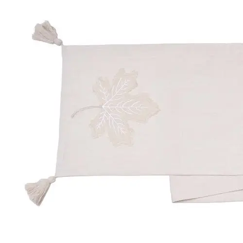 C&F HOME Neutral Maple Leaves Table Runner